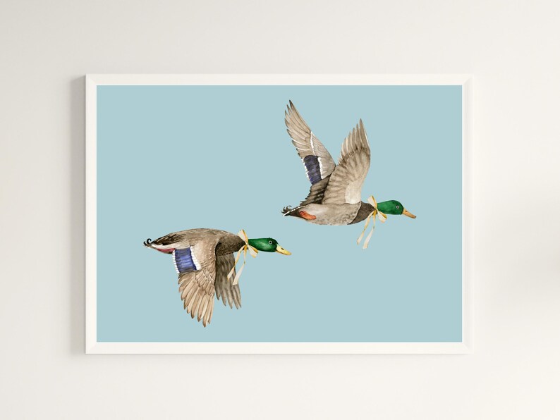 Mallard Duck Wall Art, Printable Duck Decor, Boys Nursery Print ...