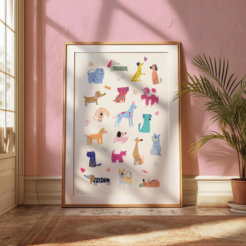 Colorful Dog Art - Etsy