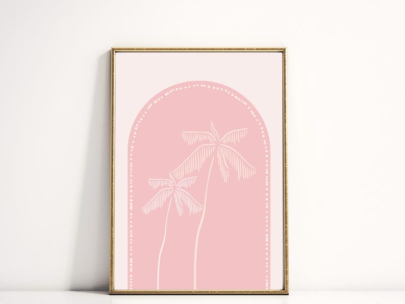 Palm Tree Print, Beach Nursery Printable, Boho Beach Art, Palm Tree ...