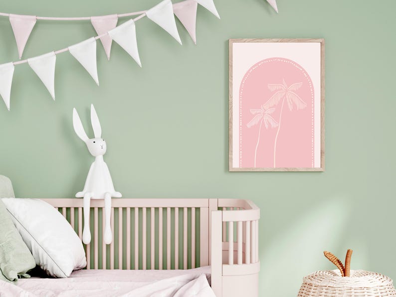 Palm Tree Print, Beach Nursery Printable, Boho Beach Art, Palm Tree ...