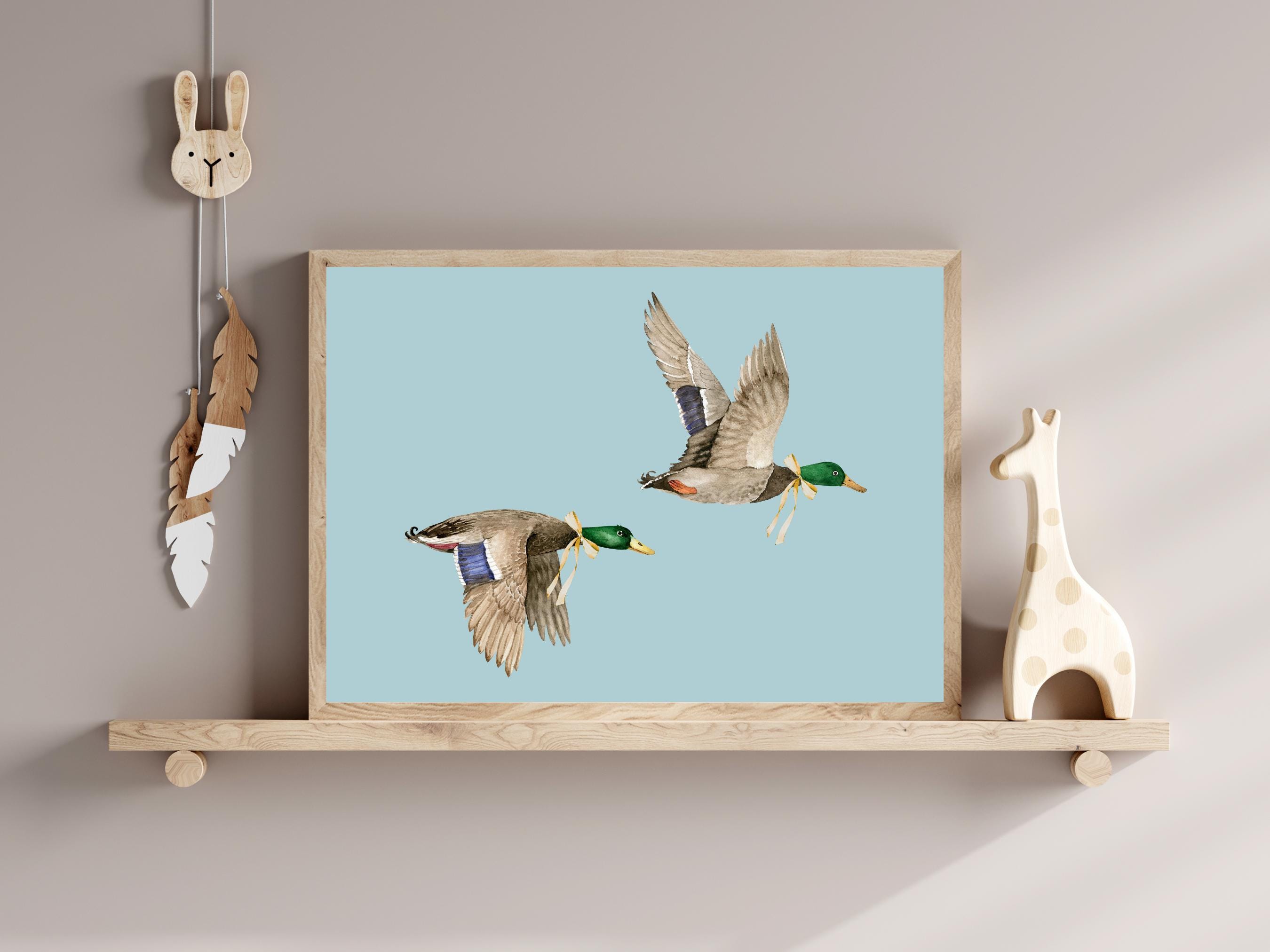 Mallard Duck Wall Art, Printable Duck Decor, Boys Nursery Print ...