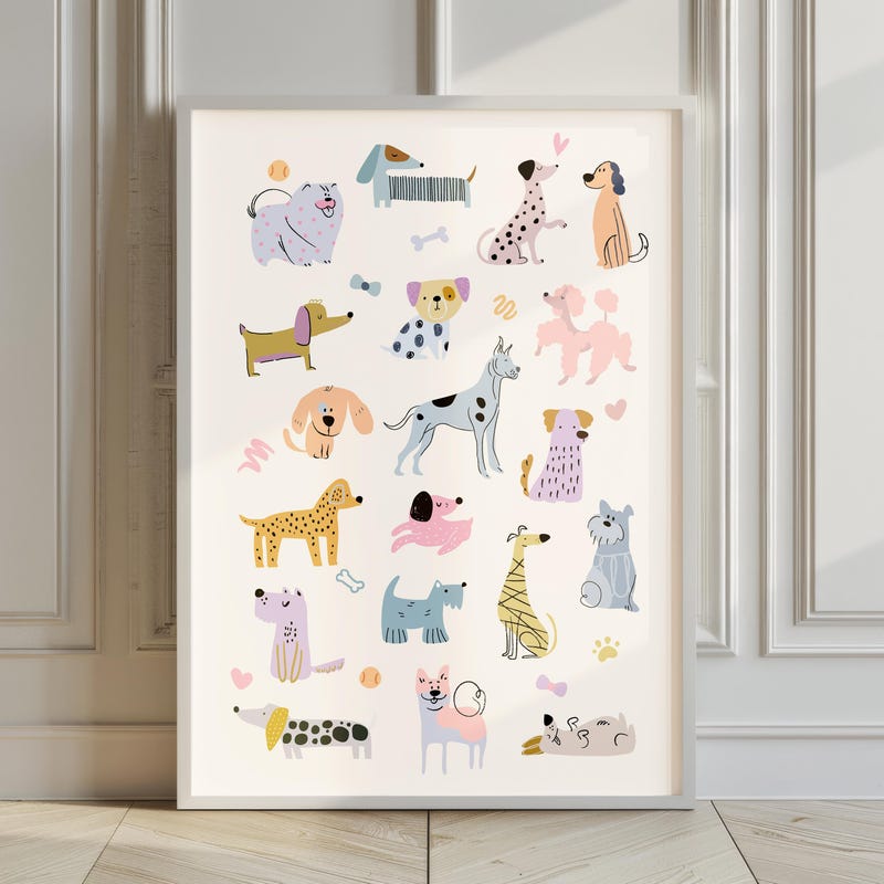 Dog Breeds Poster - Etsy