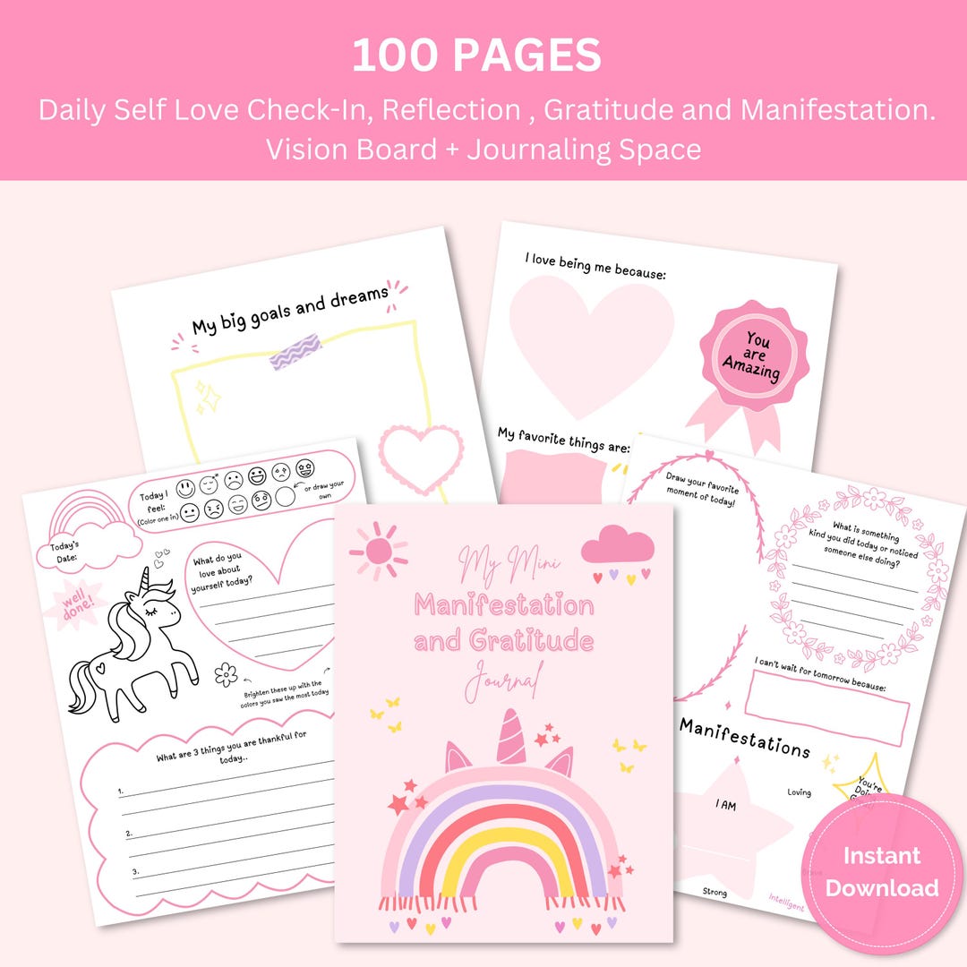 Unicorn Journal for Kids Daily Journal for Girls Self-love Journal Kids ...