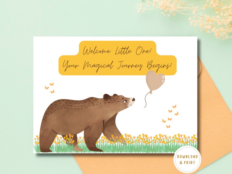 Welcome Baby Card New Baby Welcome Little One Gender Neutral Printable ...