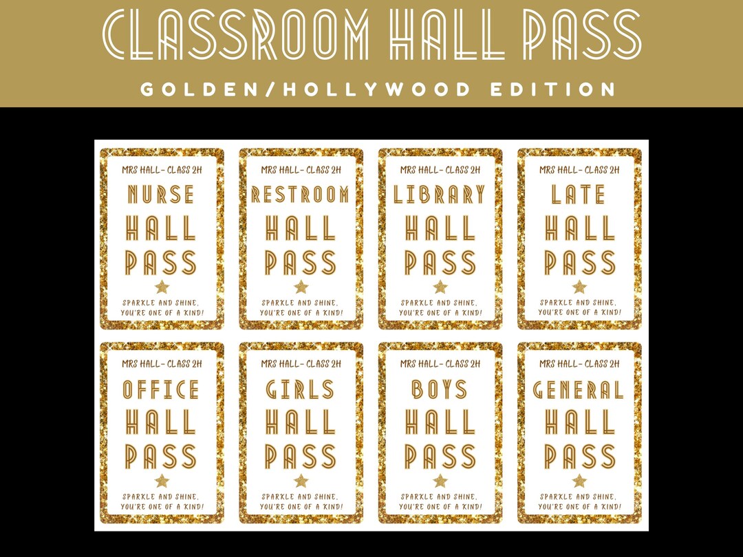 Hall Pass for Teacher, Classroom Hall Pass, School Hall Pass, Hall Pass ...