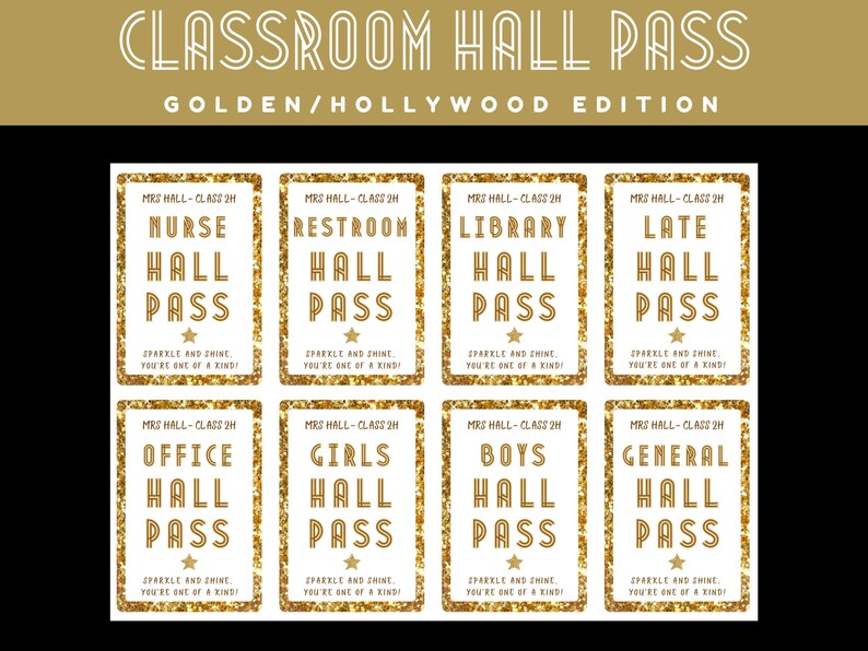 Hall Pass for Teacher, Classroom Hall Pass, School Hall Pass, Hall Pass ...