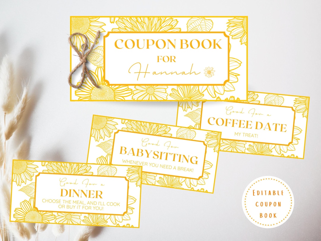 Editable Coupon Book for Her Printable Coupon Book for Friend Last ...