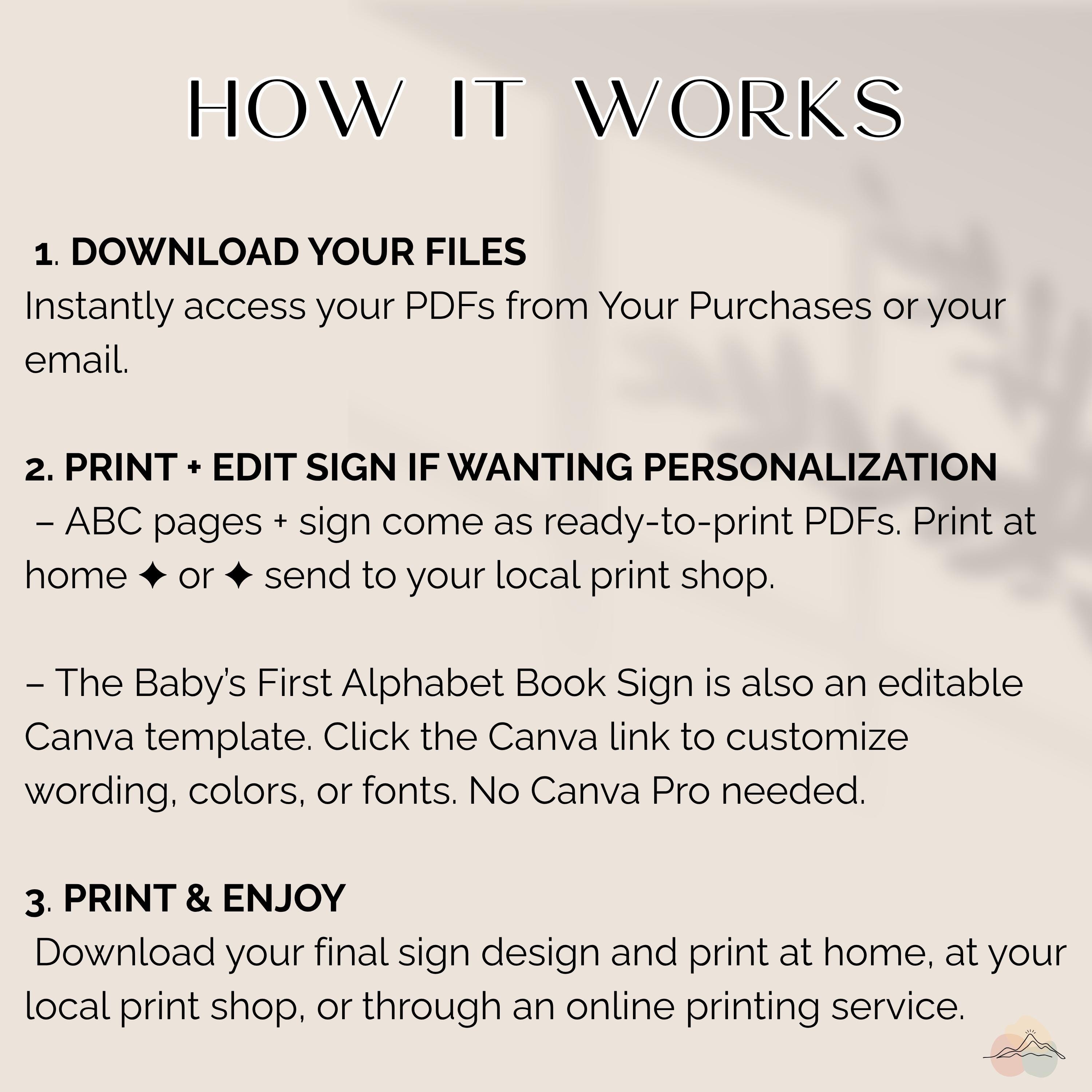 Baby's First ABC Book - Fun Baby Shower Coloring Activity, Blank ABC ...