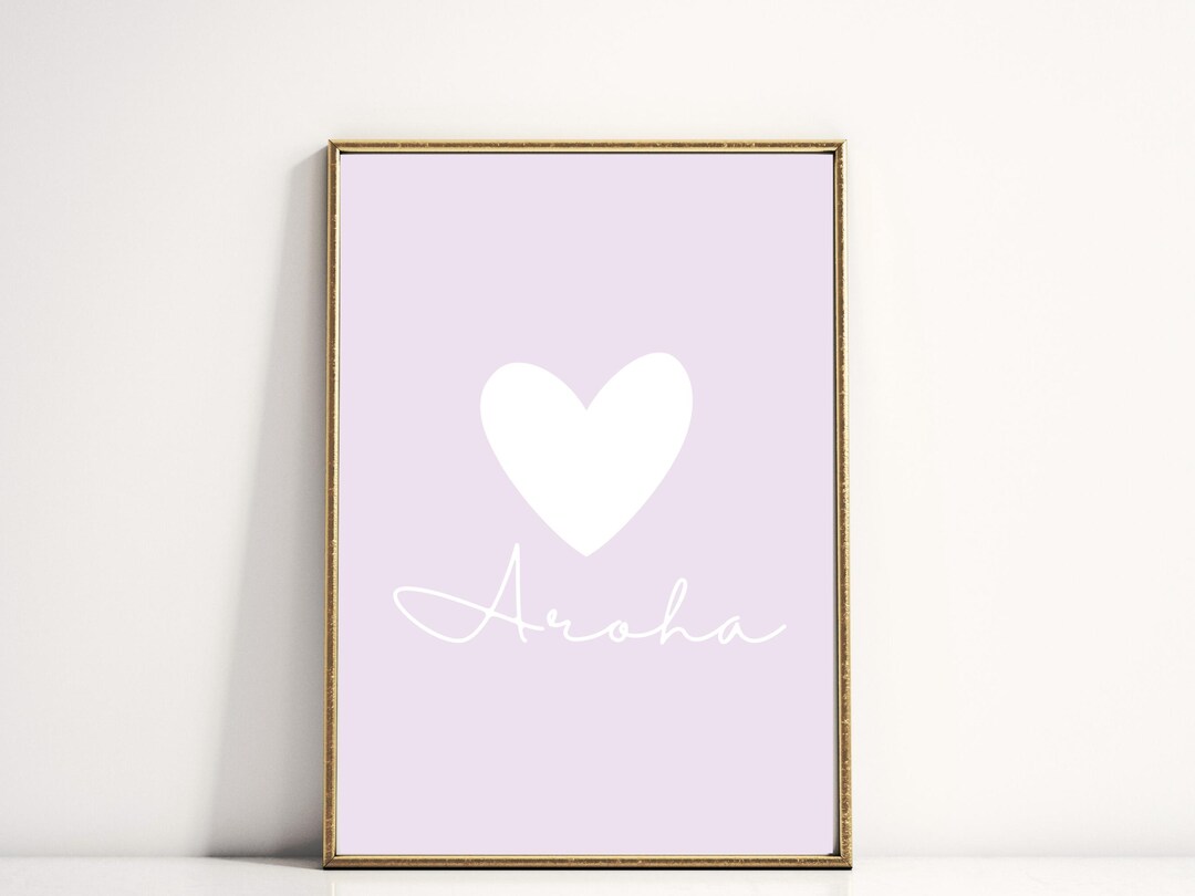 Aroha Love Heart Minimalist Wall Art New Zealand Gifts Te Reo Maori ...
