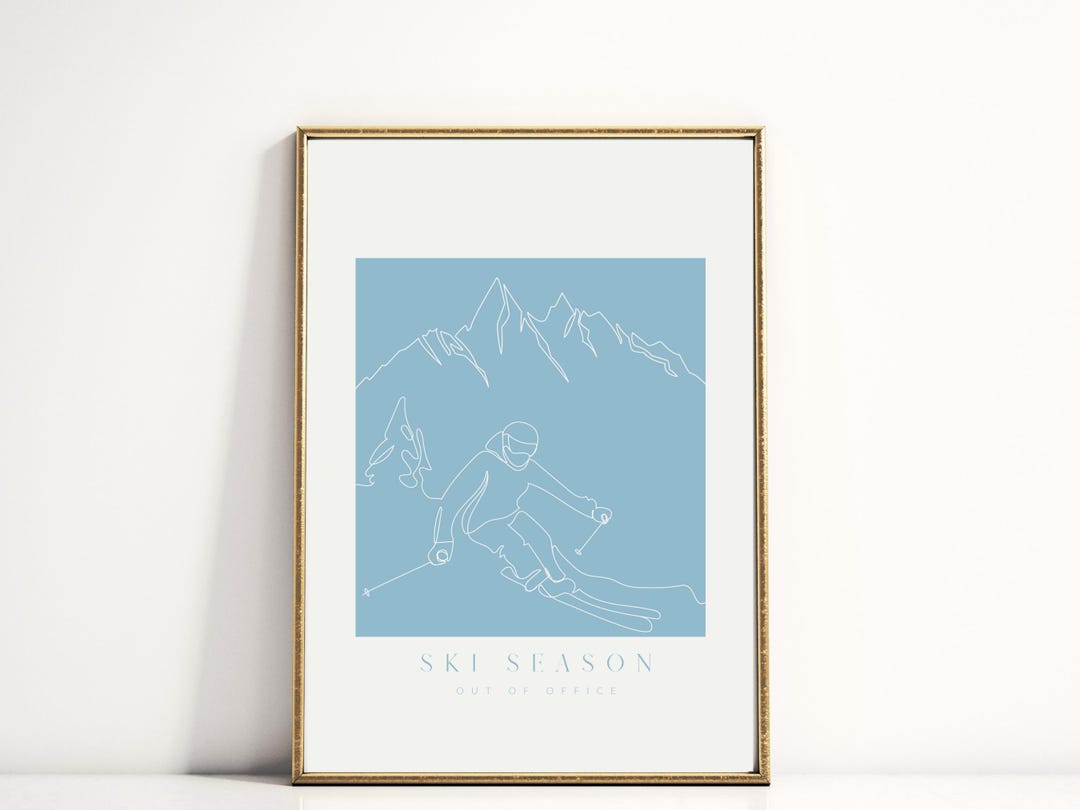 Ski Print | Ski Season Printable | Out of Office Wall Art | Skiing ...