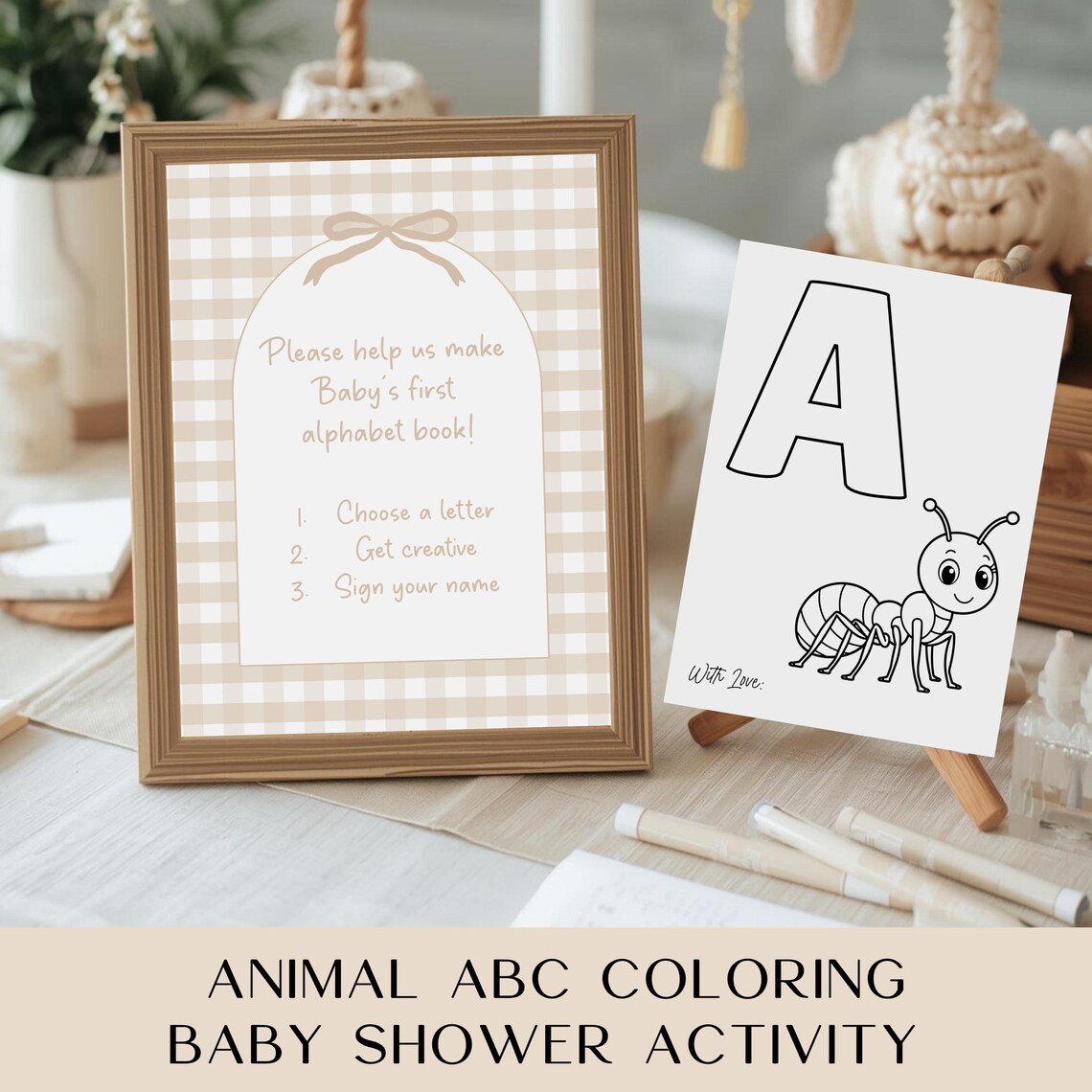 Baby's First ABC Book - Fun Baby Shower Coloring Activity, Blank ABC ...