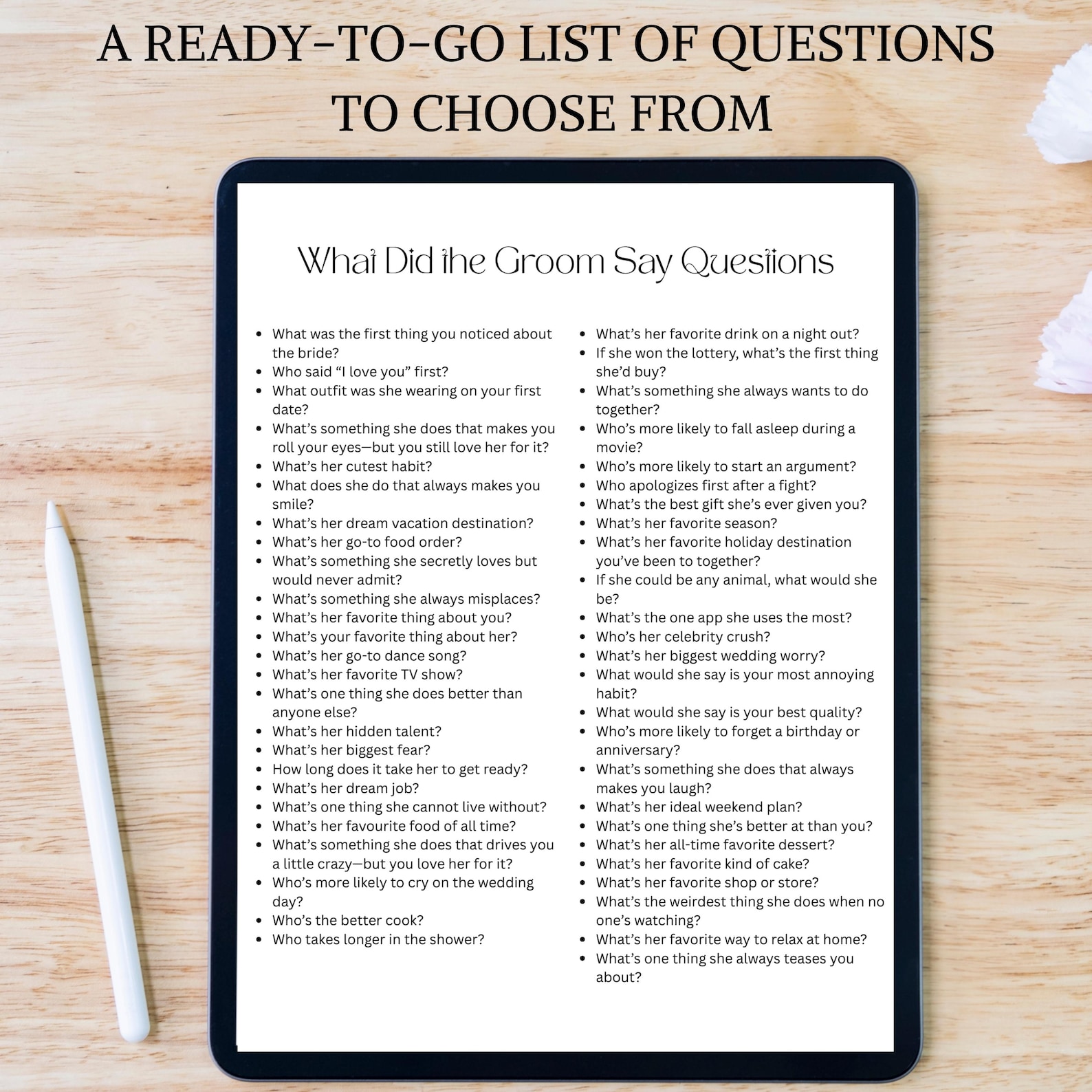 What Did the Groom Say Bachelorette Trivia Game, Bach Drinking Game for ...