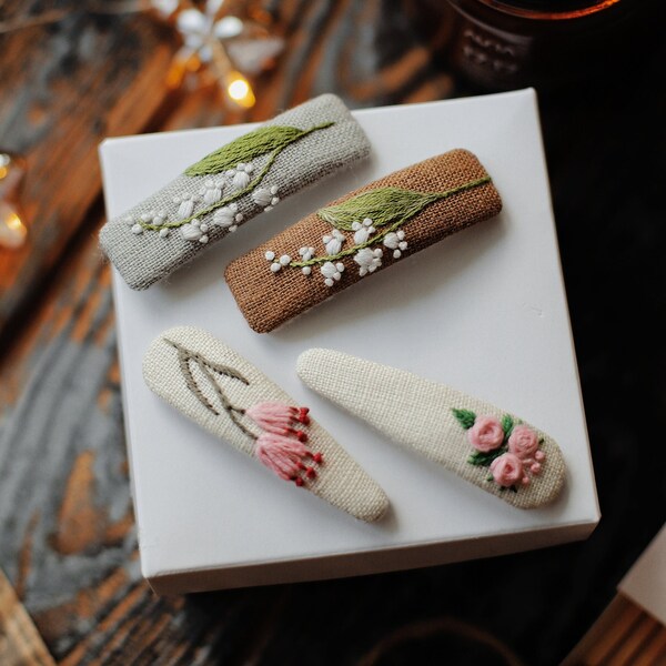 Embroidery Hair Clip - Etsy