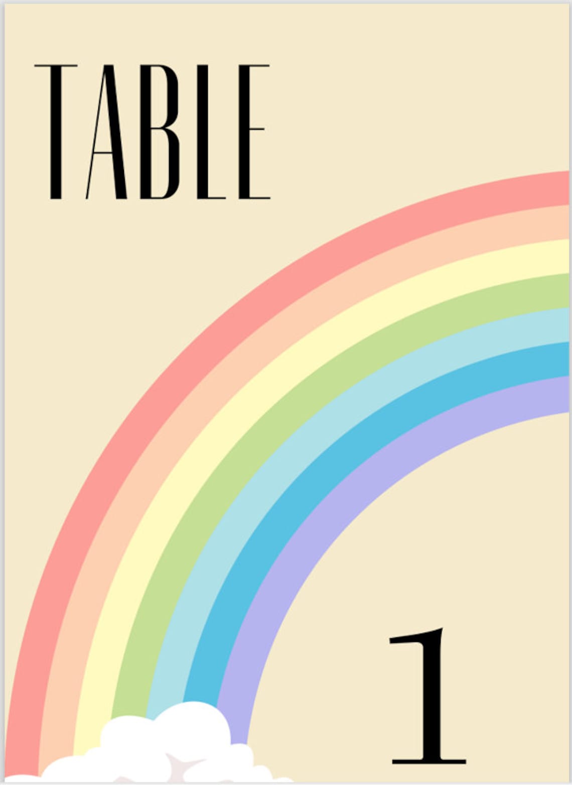 1-25 Pastel Rainbow Table Numbers - Etsy