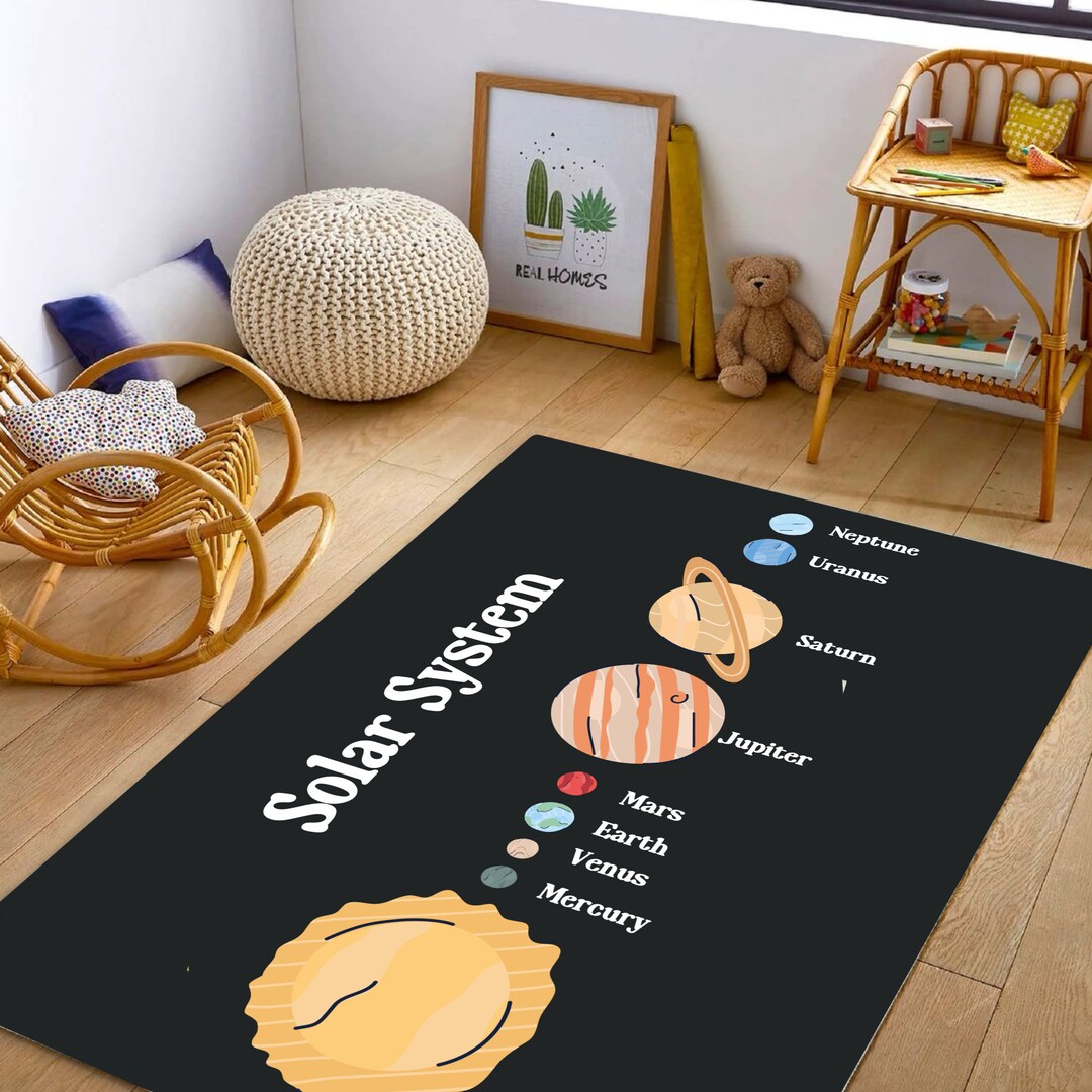Solar System Activity Rug, Nursery Rug, Carpet for Playroom, Childrens ...
