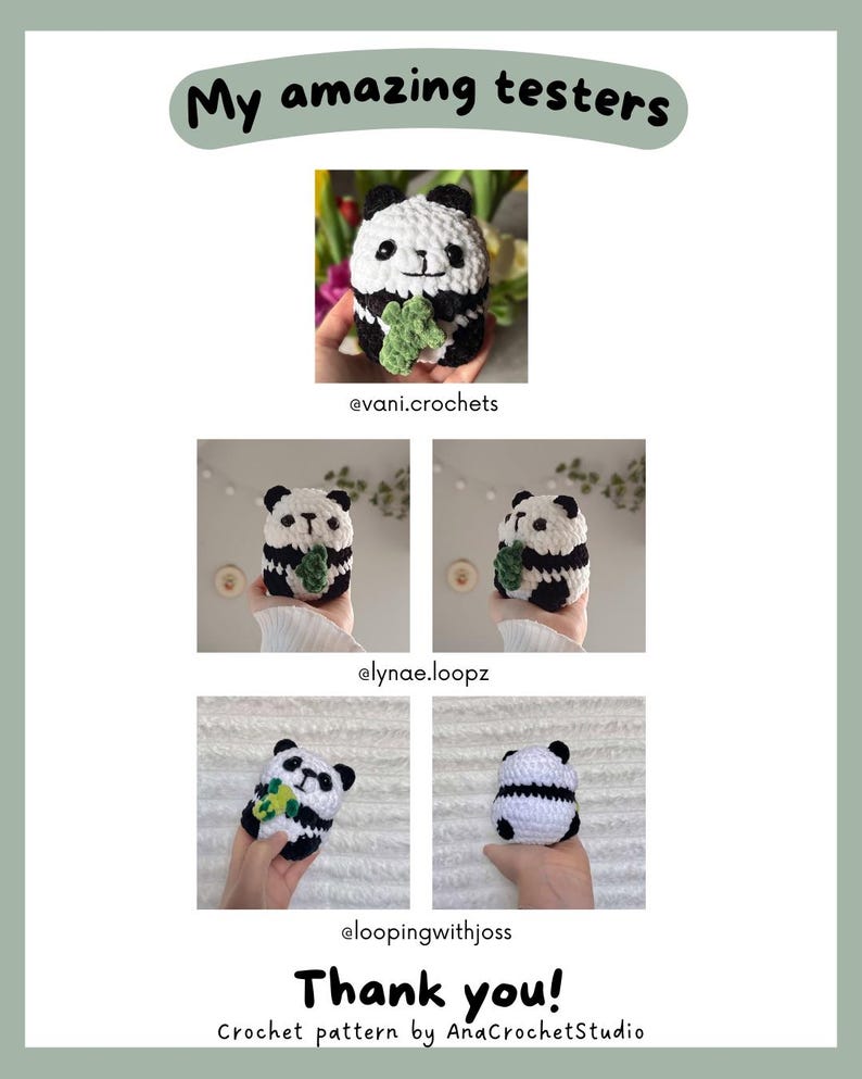 Chubby Panda No Sew PDF Crochet Pattern Amigurumi - Etsy Australia