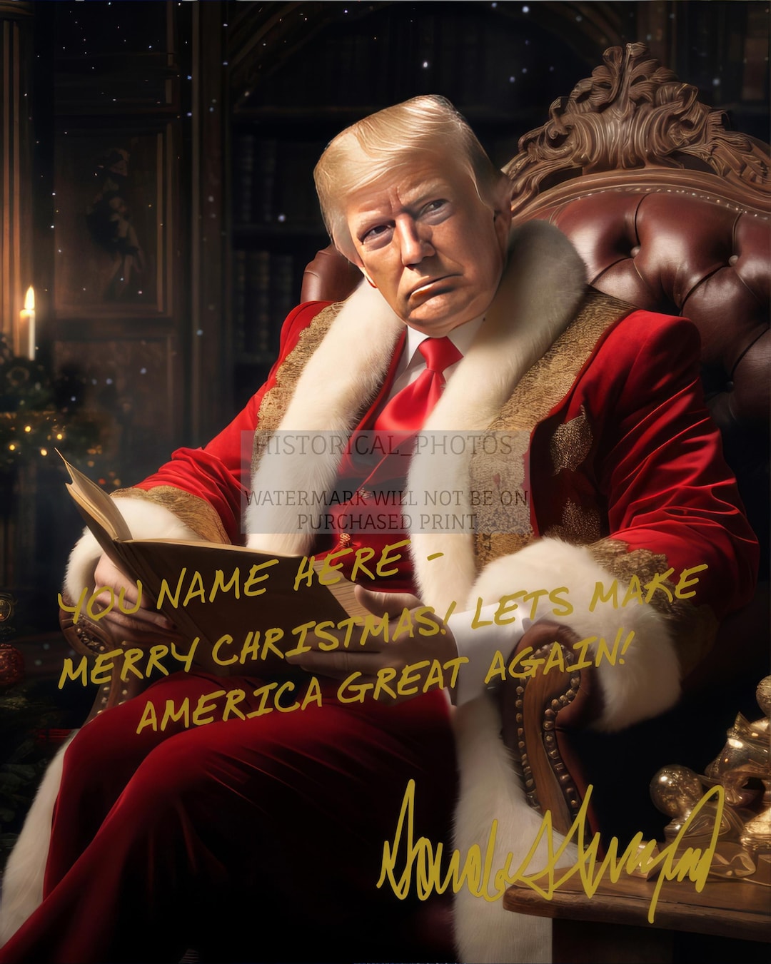 Personalized President Donald Trump Santa Claus "merry Christmas ...