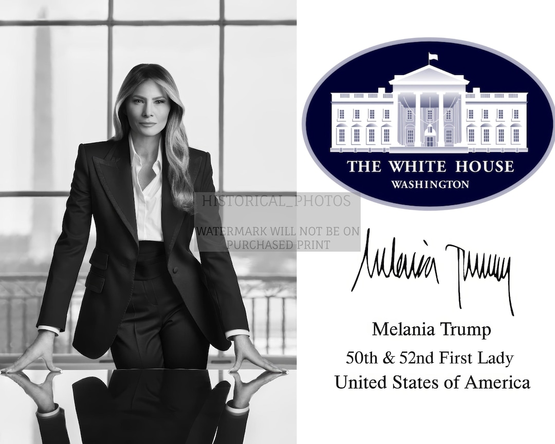 Melania Trump First Lady Official 2025 White House Autographed Portrait ...