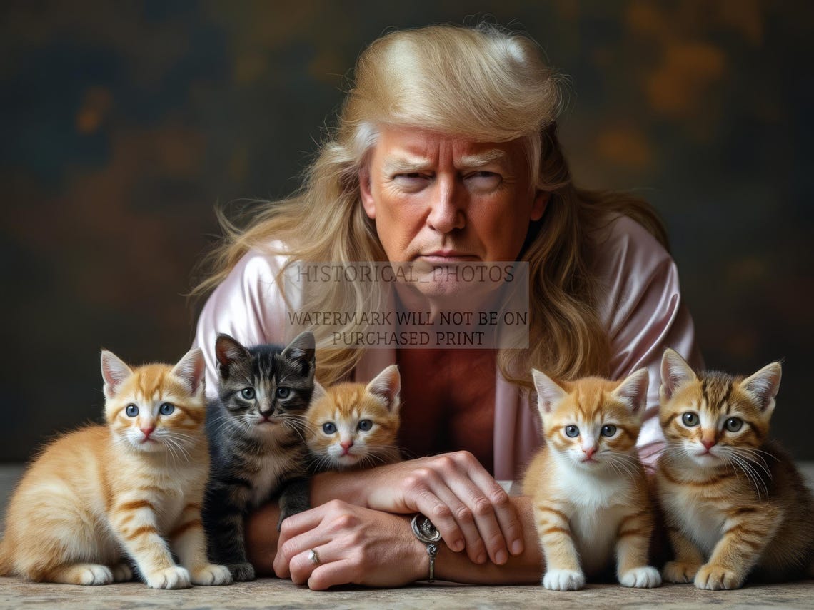 President Donald Trump Protecting the Cats 4X6, 5X7, 8X10, 11X14, 13X19 ...