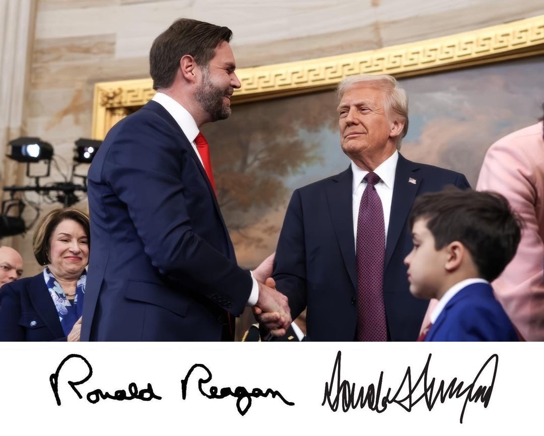 President Donald Trump & J.D. Vance Shaking Hands Autographed 8X10 ...
