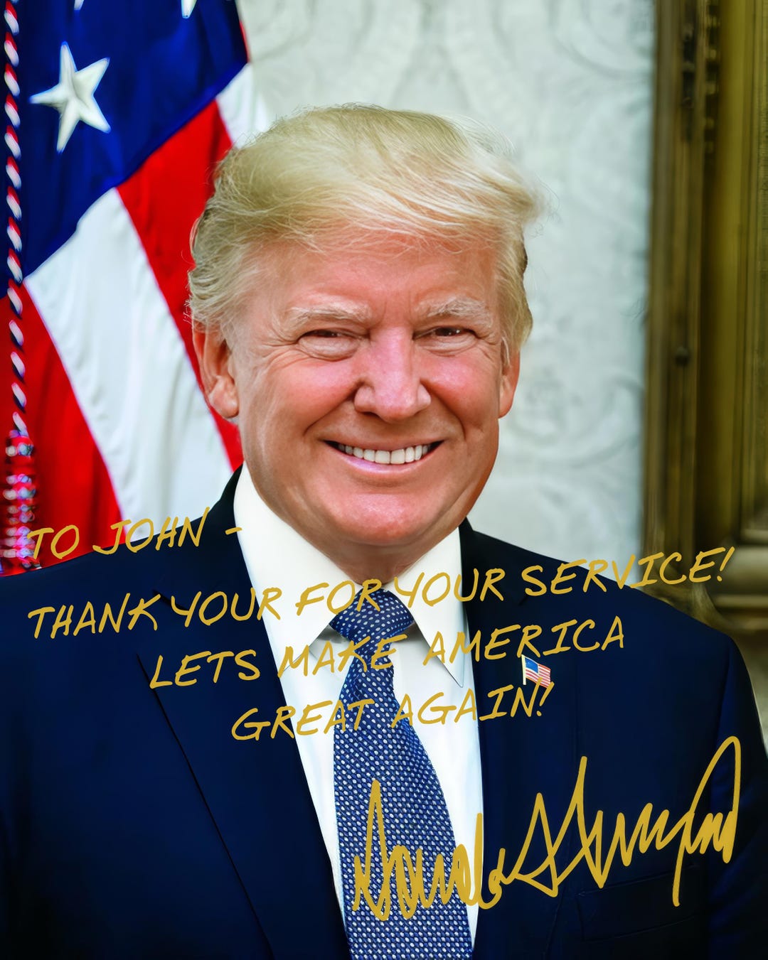 Personalized President Donald Trump "thank You for Your Service ...