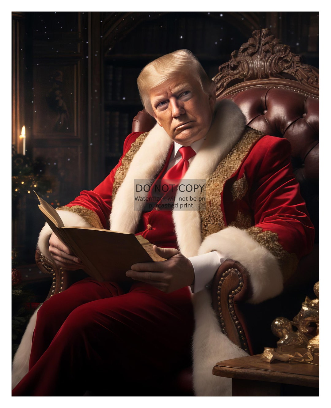 President Donald Trump as Santa Claus Christmas 4X6, 5X7, 8X10, 11X14 ...
