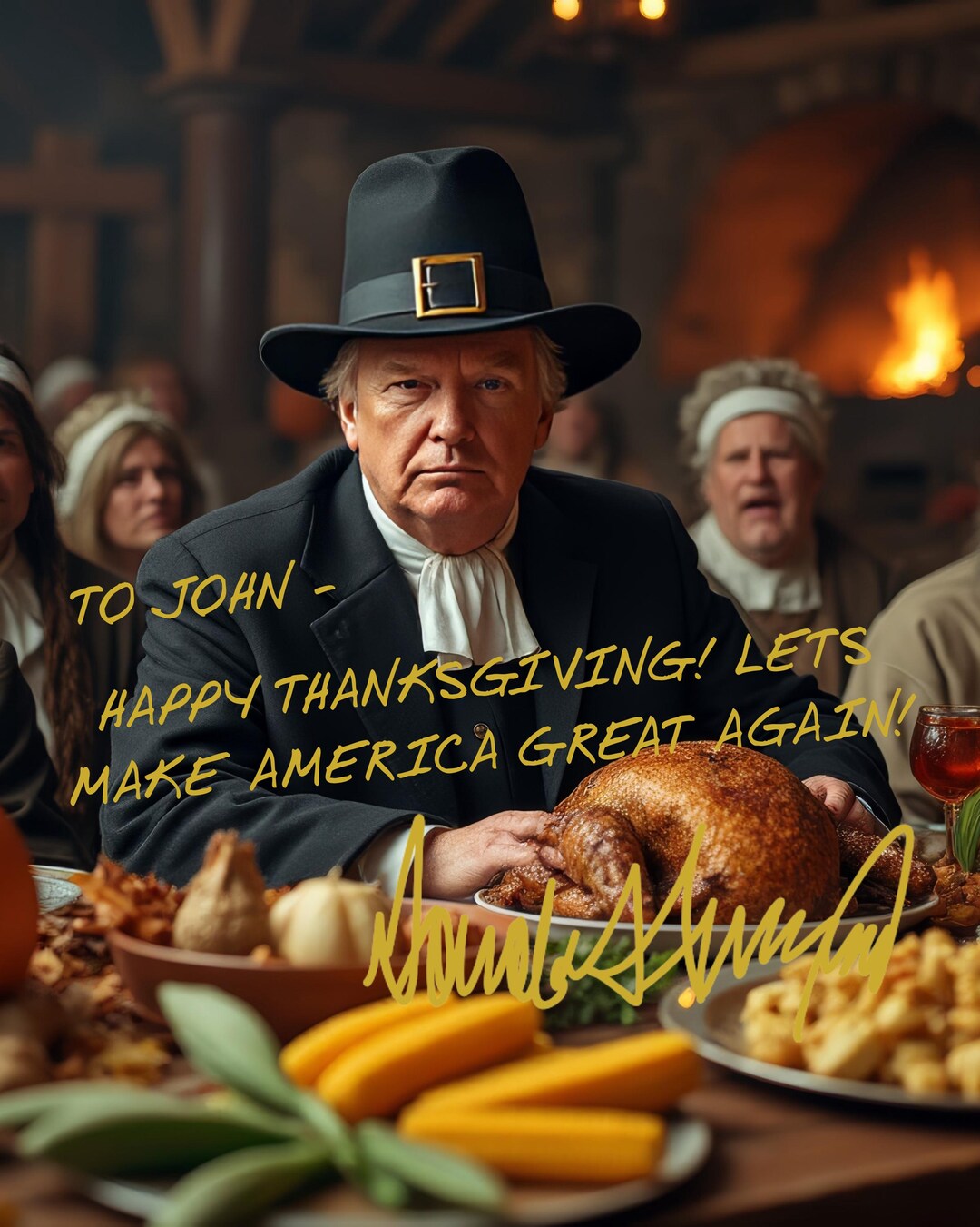 Personalized President Donald Trump Pilgrim happy Thanksgiving Custom ...