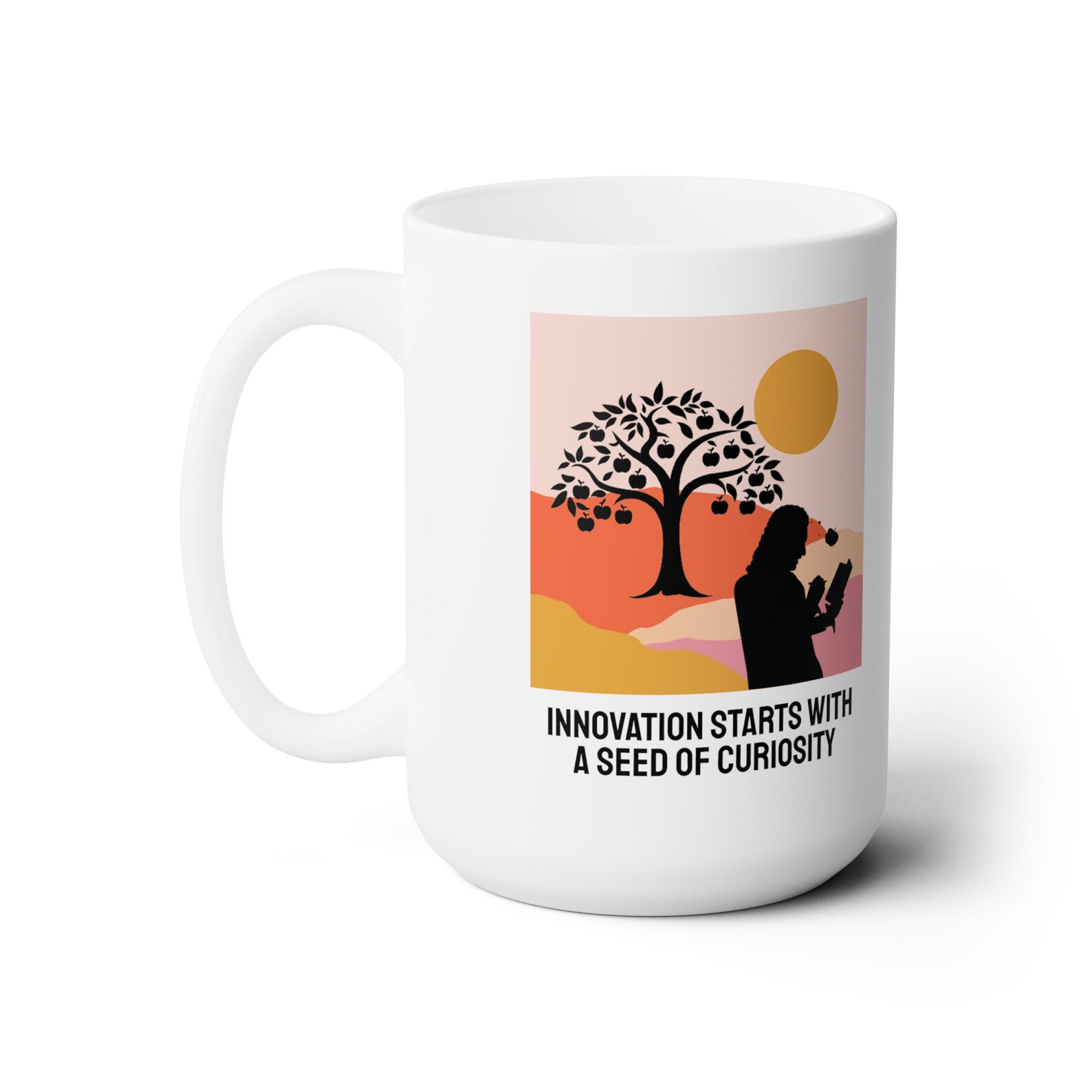 Newton's Apple Tree Motivational White Mug: Innovation Starts With a ...