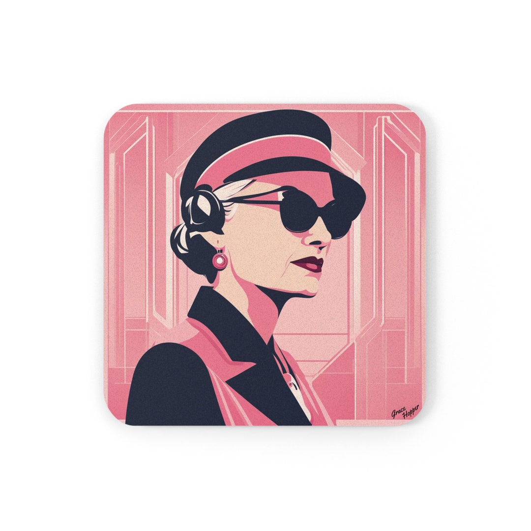 Grace Hopper Pink Coffee Coaster Design, Empowered Women in STEM Math ...