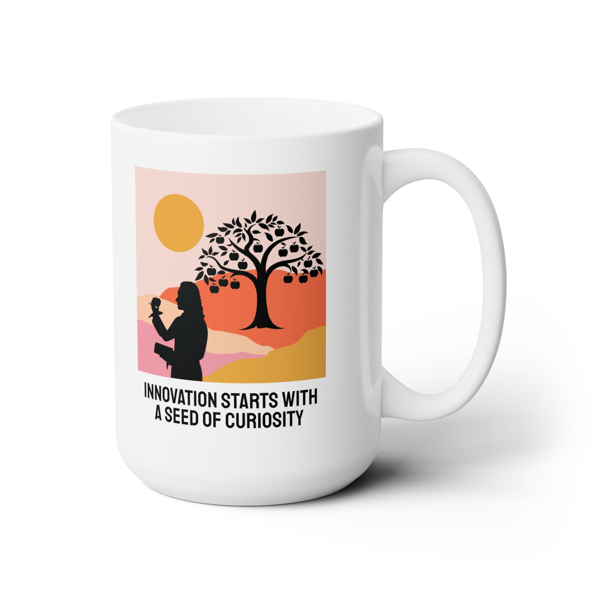 Newton's Apple Tree Motivational White Mug: Innovation Starts With a ...