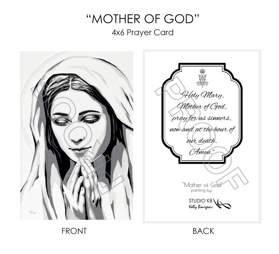 Mother of God - 4x6 Prayer Cards - Etsy