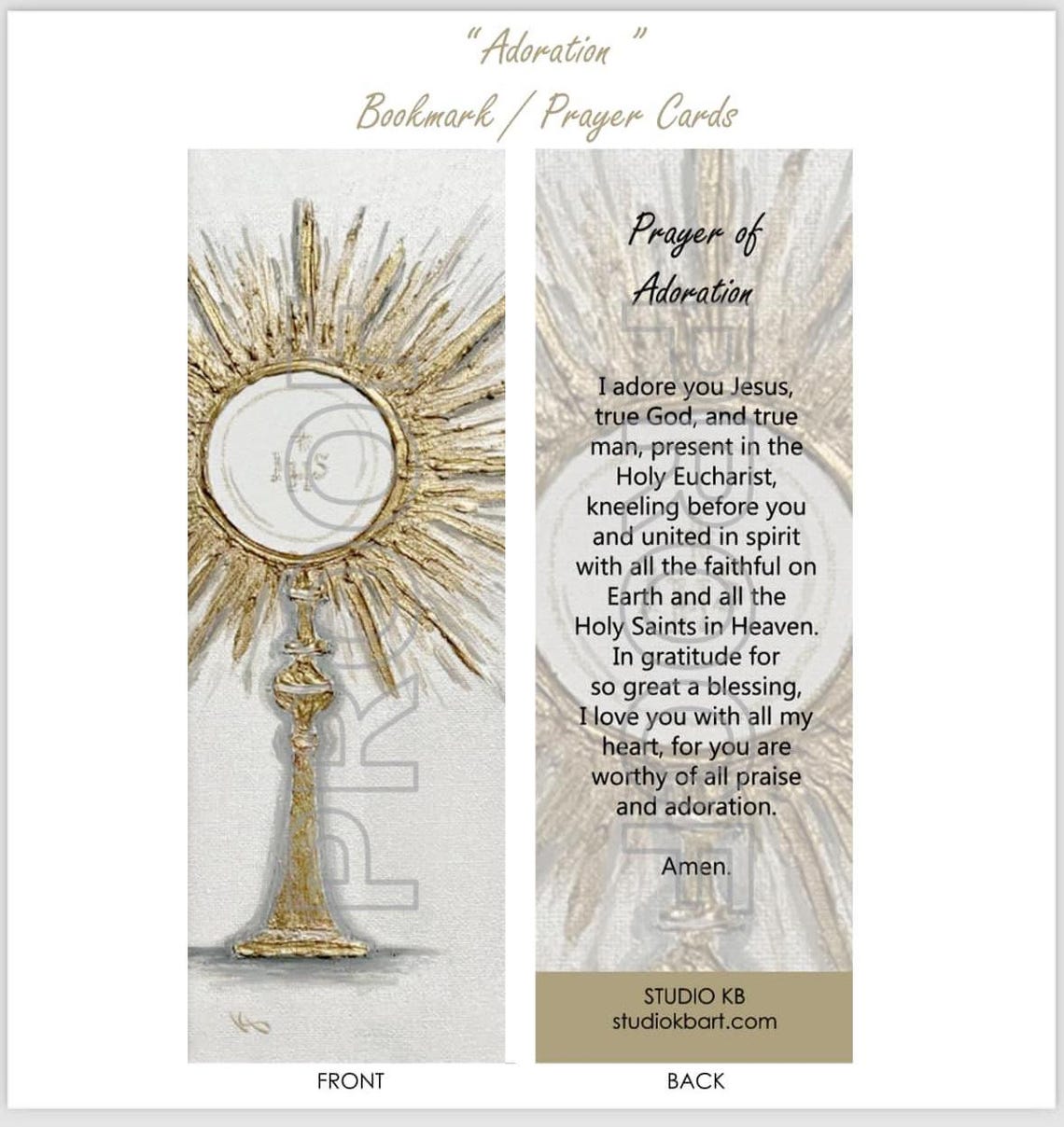 Adoration Bookmark/prayer Cards - Etsy