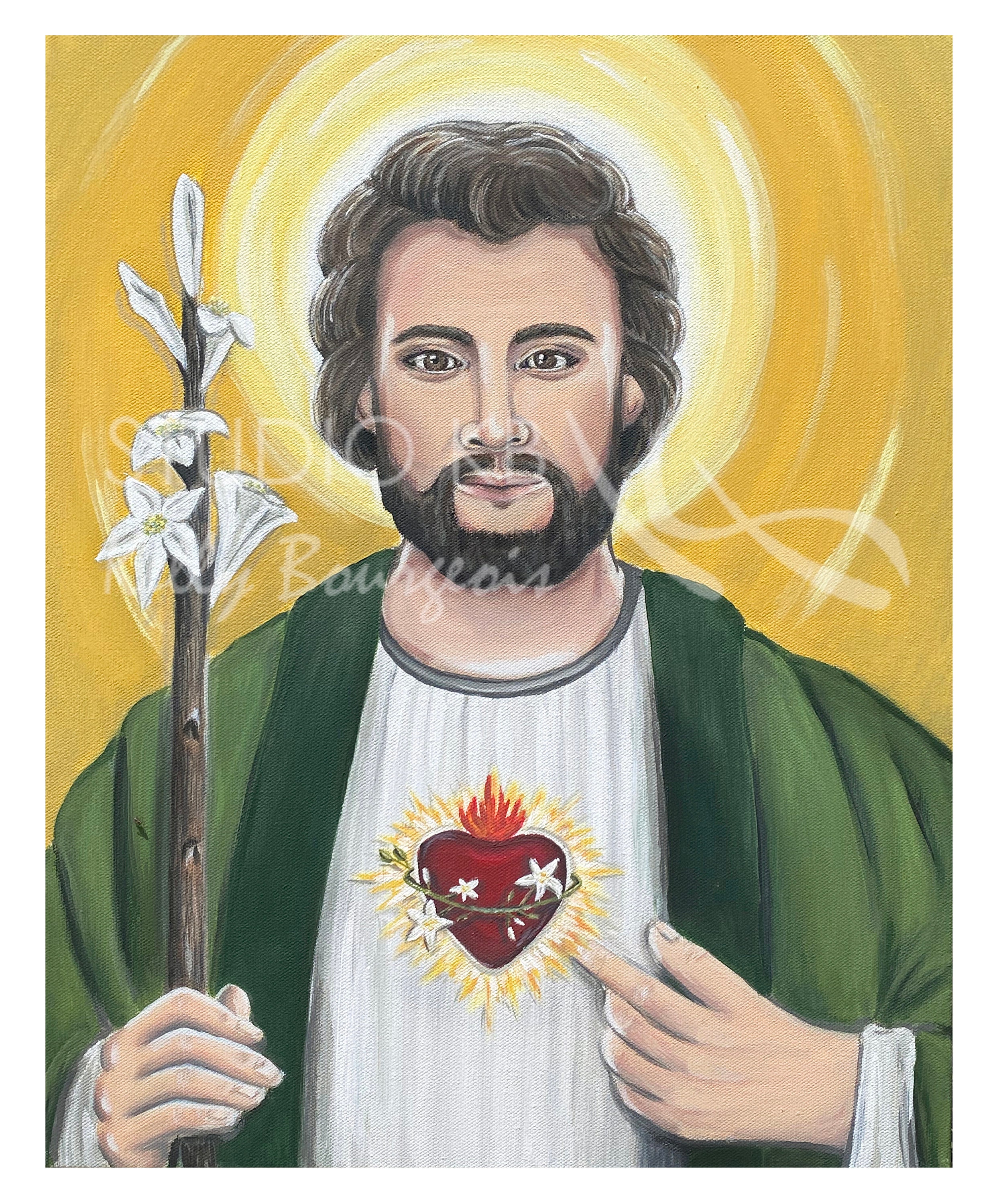 Chaste Heart of St. Joseph - Prints - Etsy