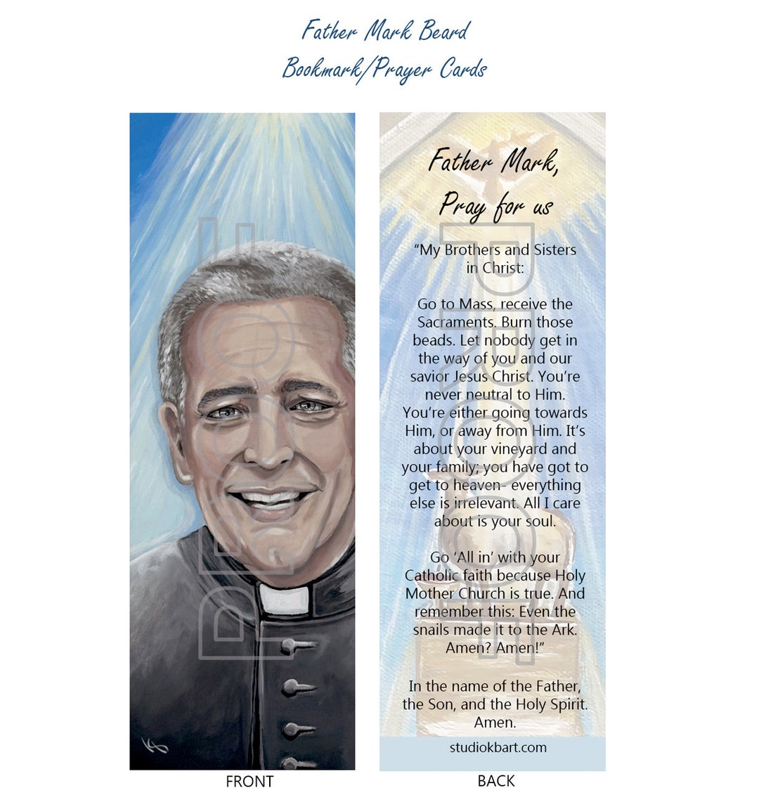 Father Mark Beard Bookmark/prayer Cards - Etsy