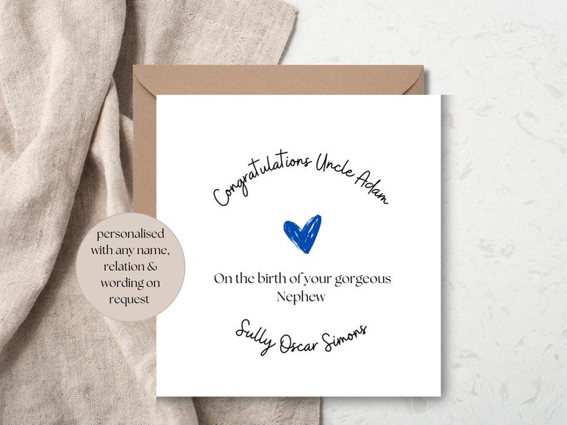Congratulations New Uncle Personalised Card - Nephew - Etsy UK