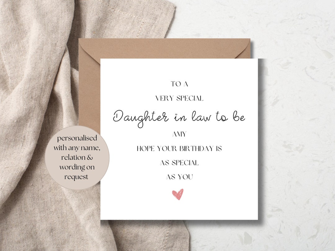 Personalized Daughter-in-law Birthday Card - Etsy UK
