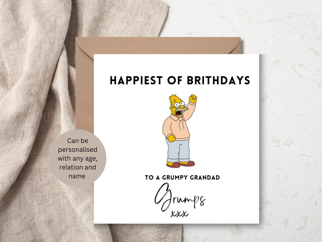PERSONALISED Happy Birthday Grumps - Grumpy Grandad Card, Funny - the ...