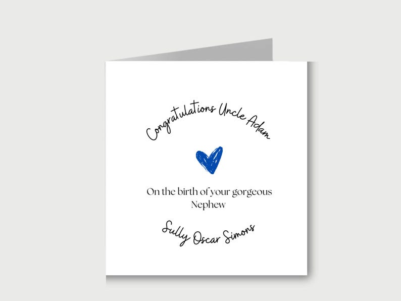 Congratulations New Uncle Personalised Card - Nephew - Etsy UK