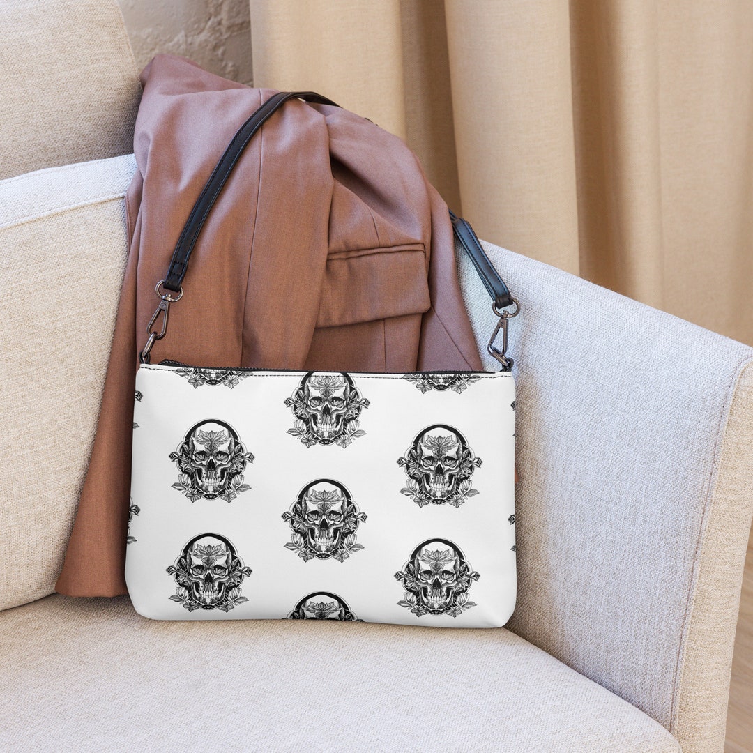 Stippling Skulls Crossbody Bag, Tattoo Style Purse, Party Bag, Street ...