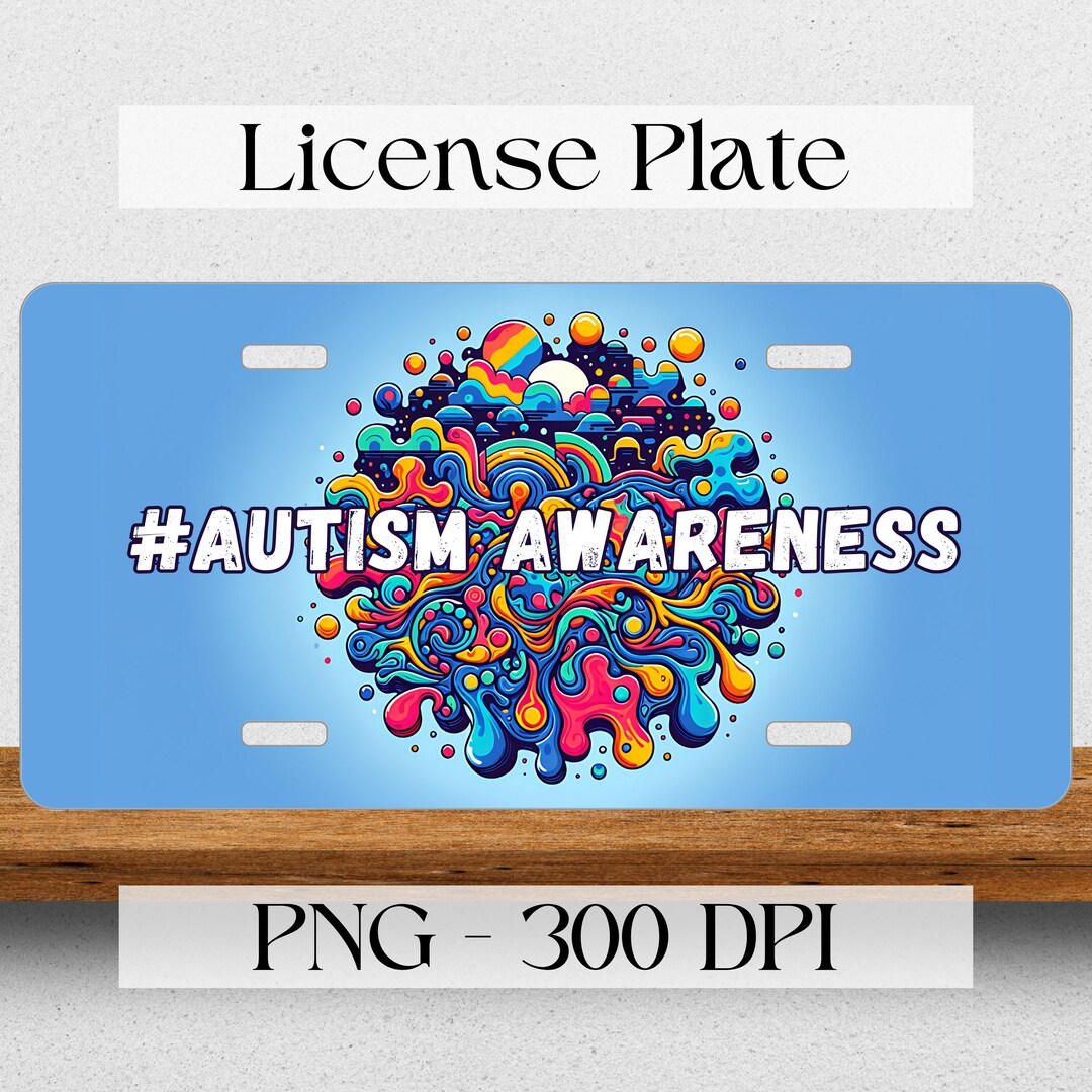 Autism Awareness PNG, Digital Download, POD Design, 12 by 6 Inch Car ...