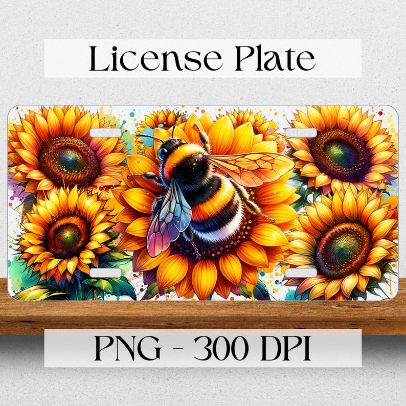 Bumblebee PNG, Sunflowers PNG, Digital Download, POD Design, 12 by 6 ...