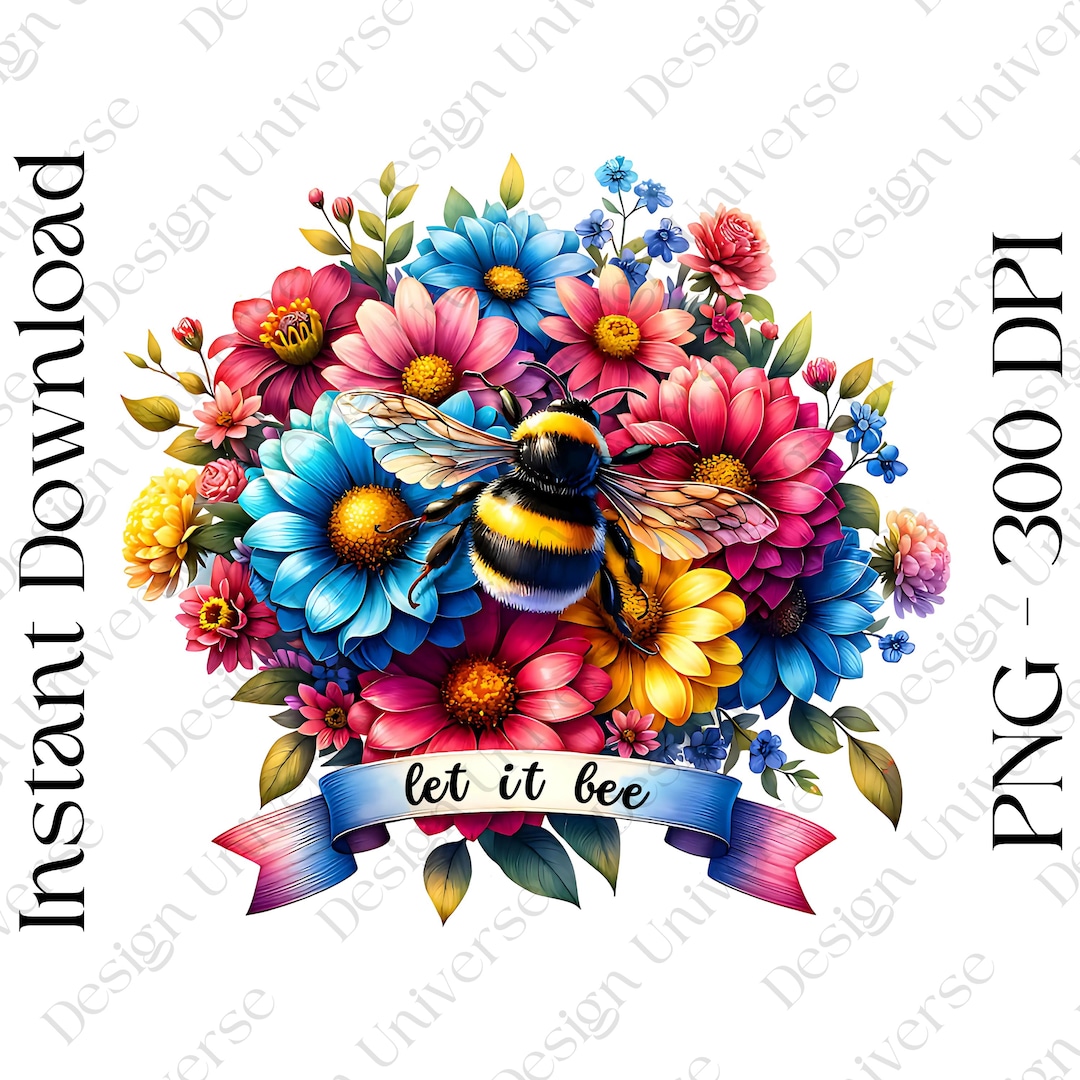 Let It Bee PNG, Bumblebee PNG, Digital Download, POD Design - Etsy