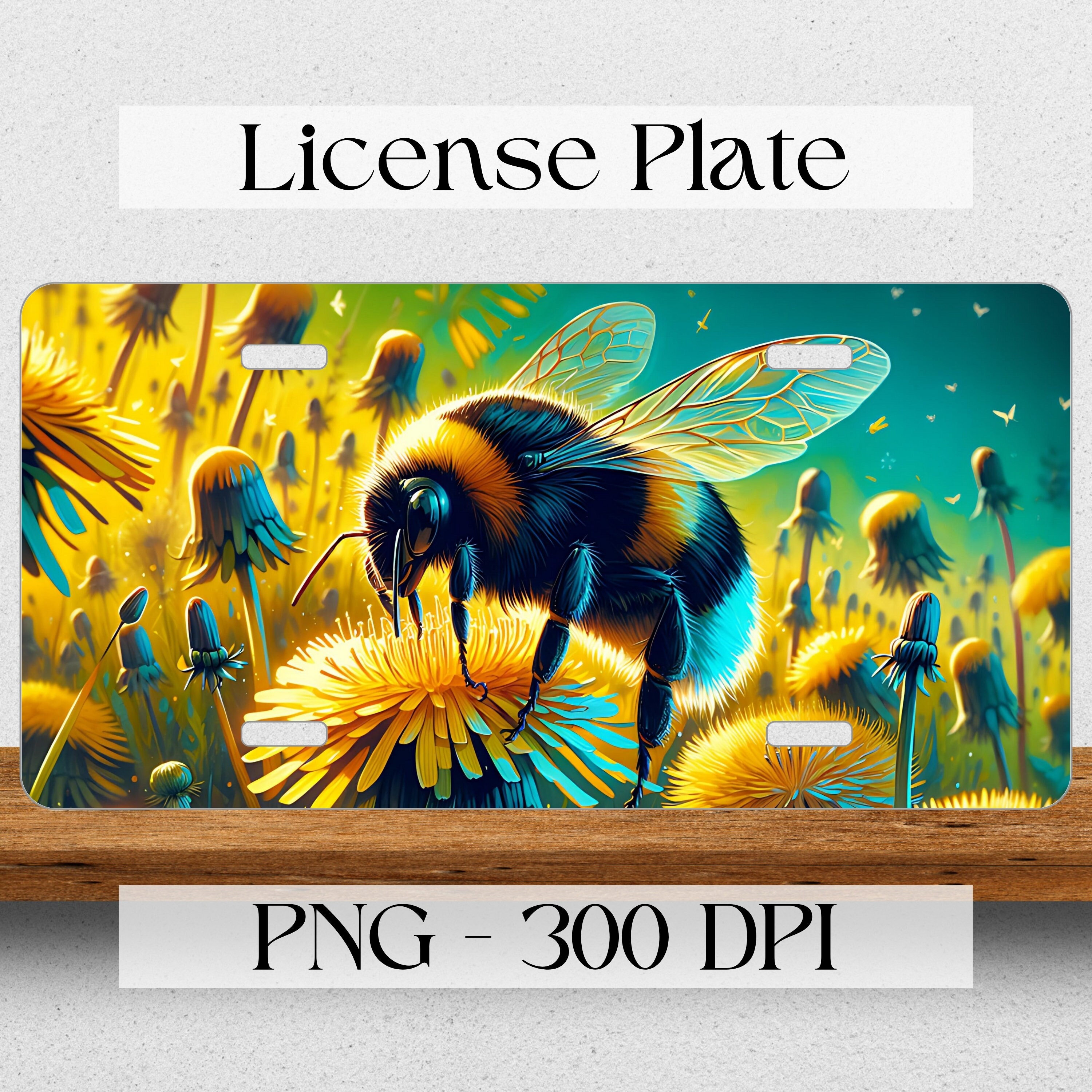 Bumblebee PNG, Dandelions PNG, Digital Download, POD Design, 12 by 6 ...