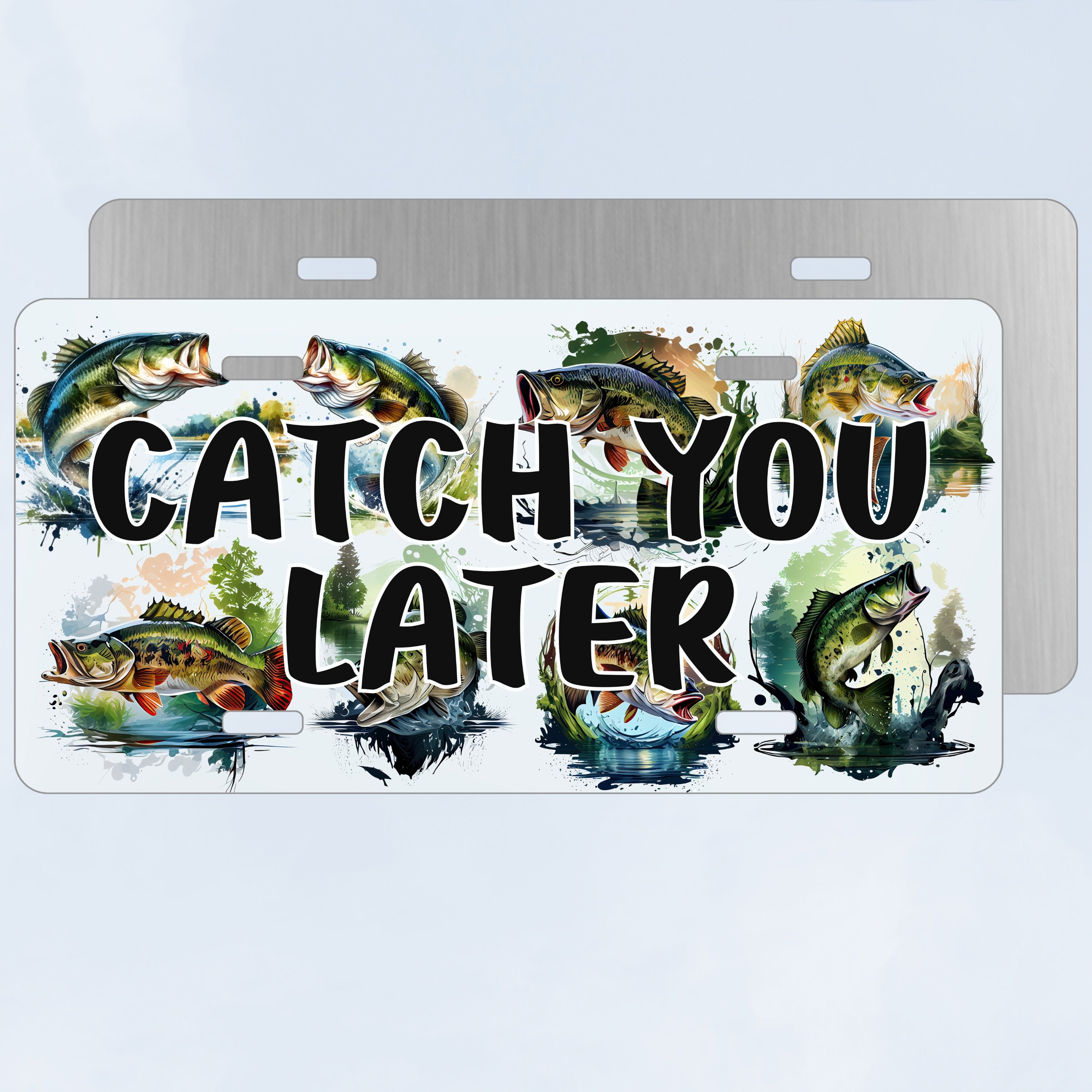 Fisherman License Plate PNG, Fishing PNG, Digital Download, POD Design ...