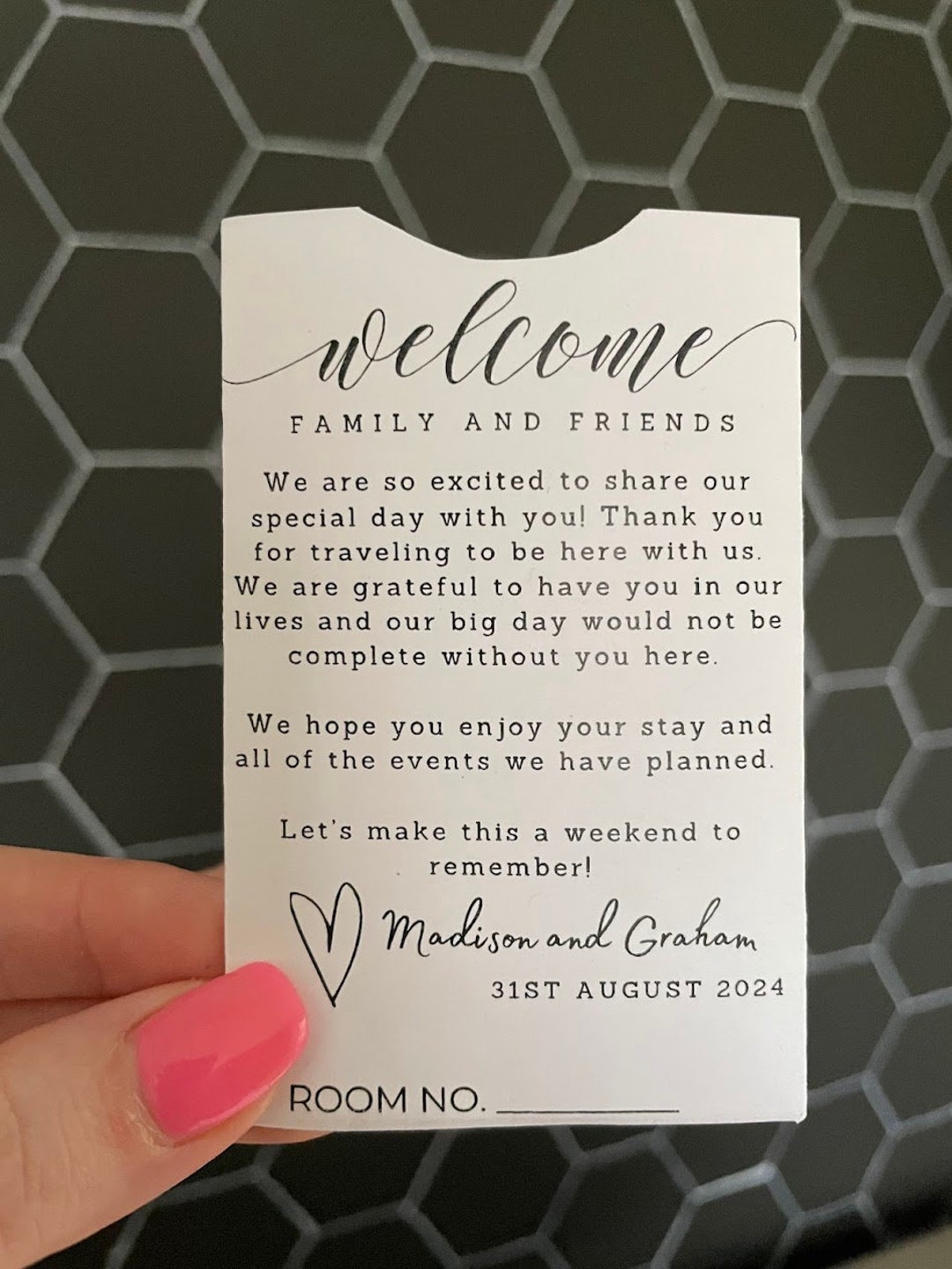 Custom Hotel Key Card Envelope or Holder - Etsy