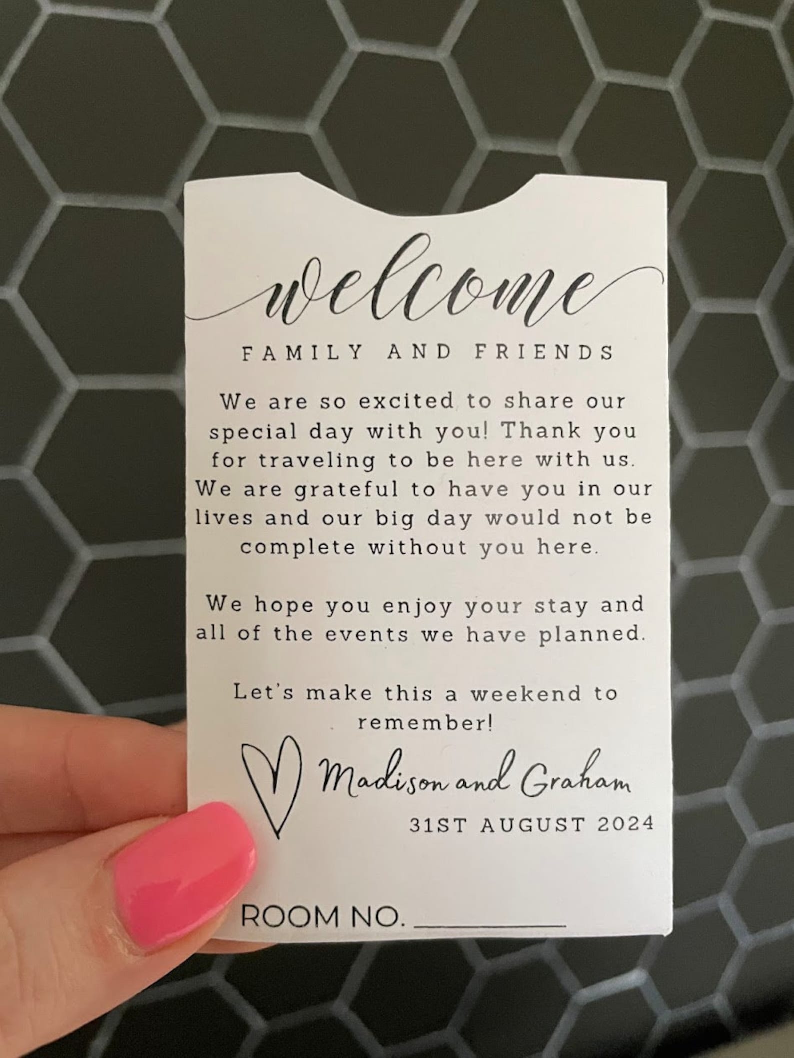 Custom Hotel Key Card Envelope or Holder - Etsy