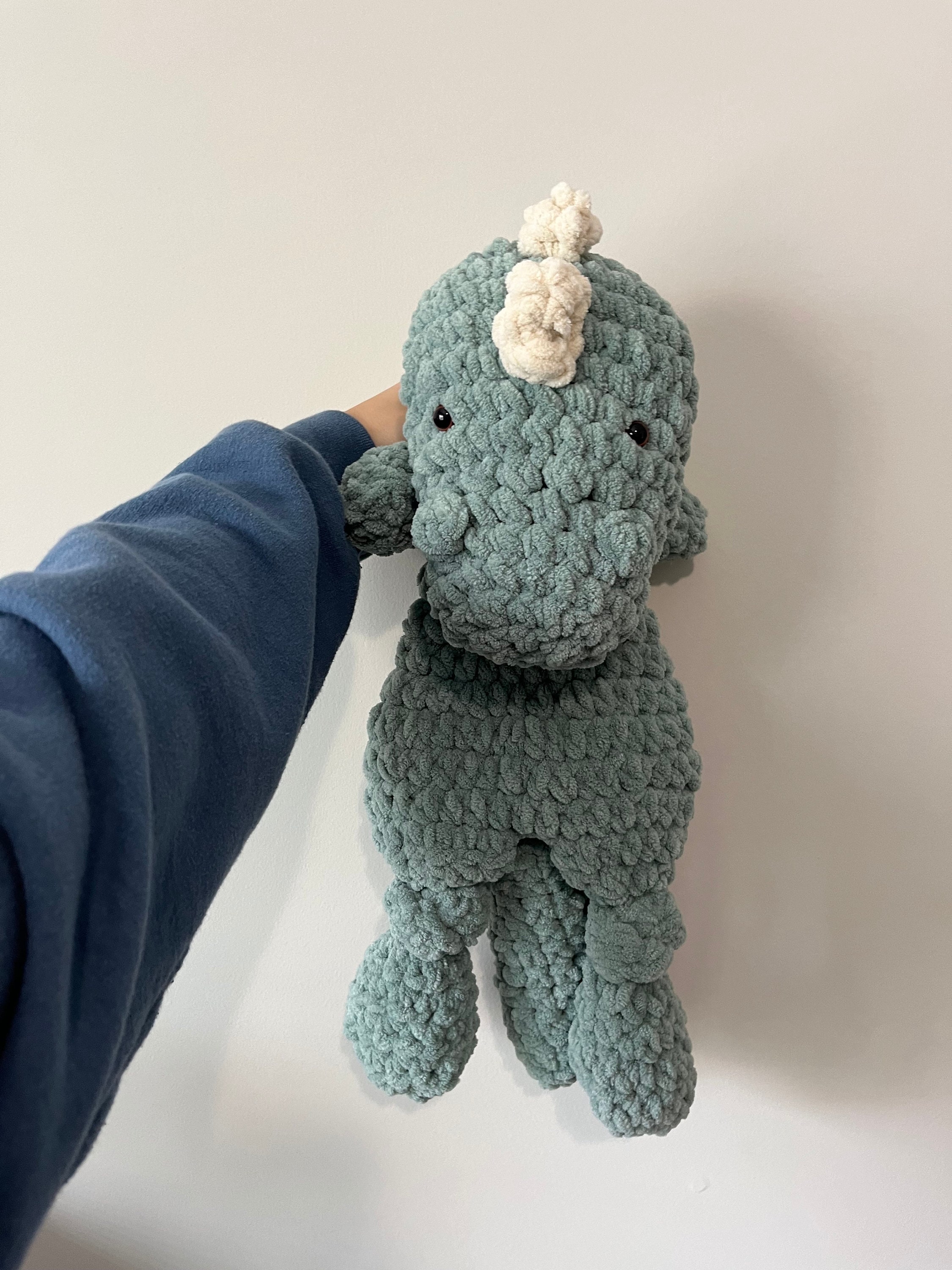 Made to Order - Crochet Dinosaur Lovey, Soft Stuffed Animal for ...
