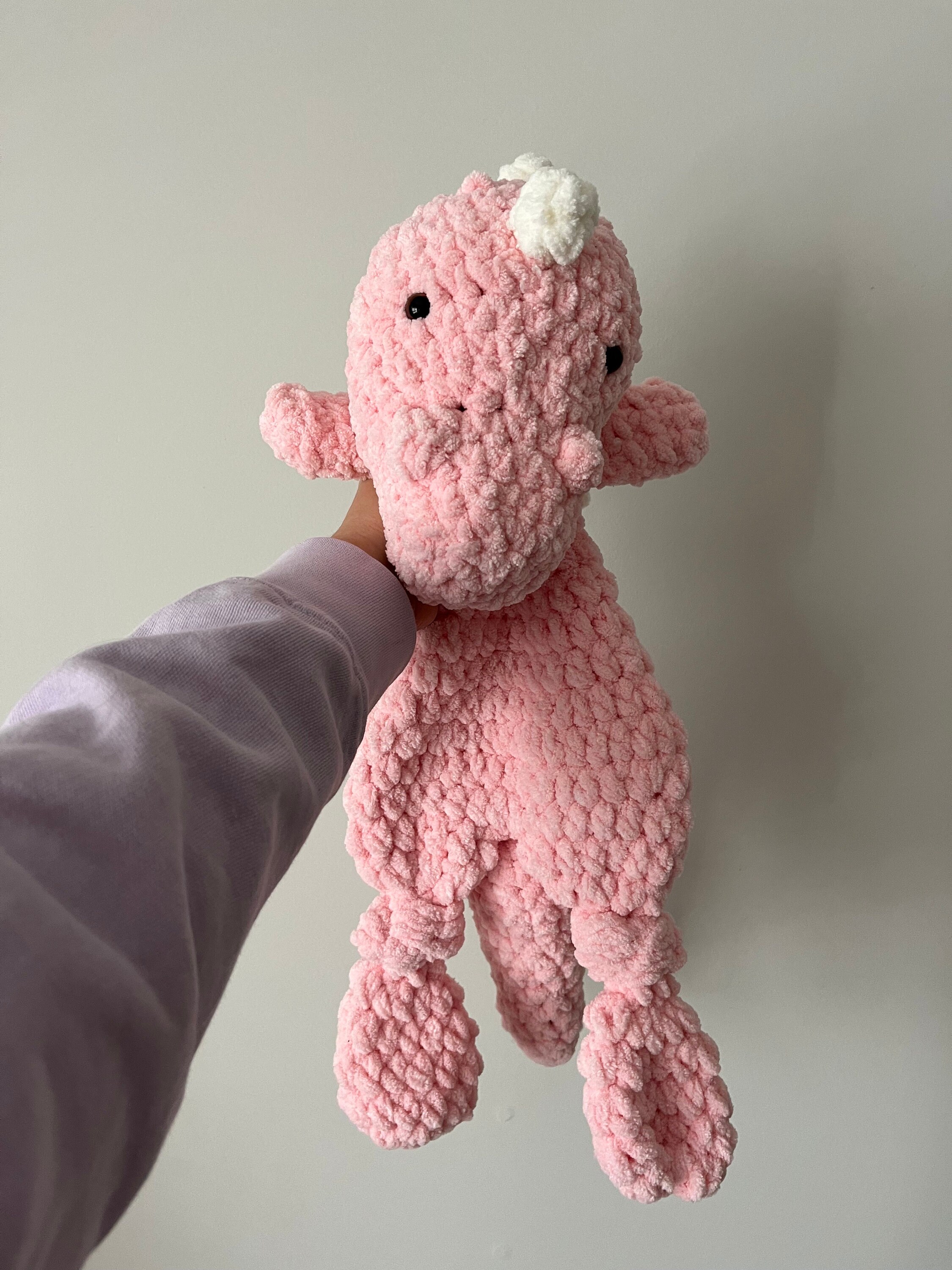Made to Order - Crochet Dinosaur Lovey, Soft Stuffed Animal for ...