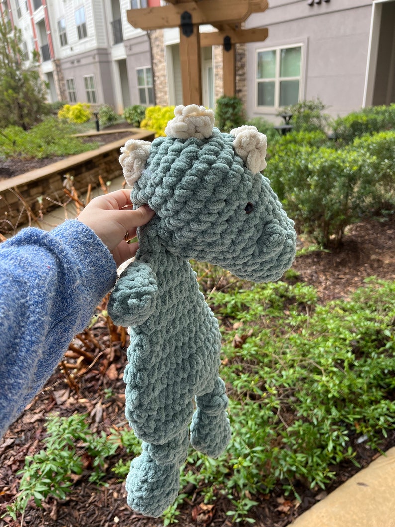 Made to Order - Crochet Dinosaur Lovey, Soft Stuffed Animal for ...