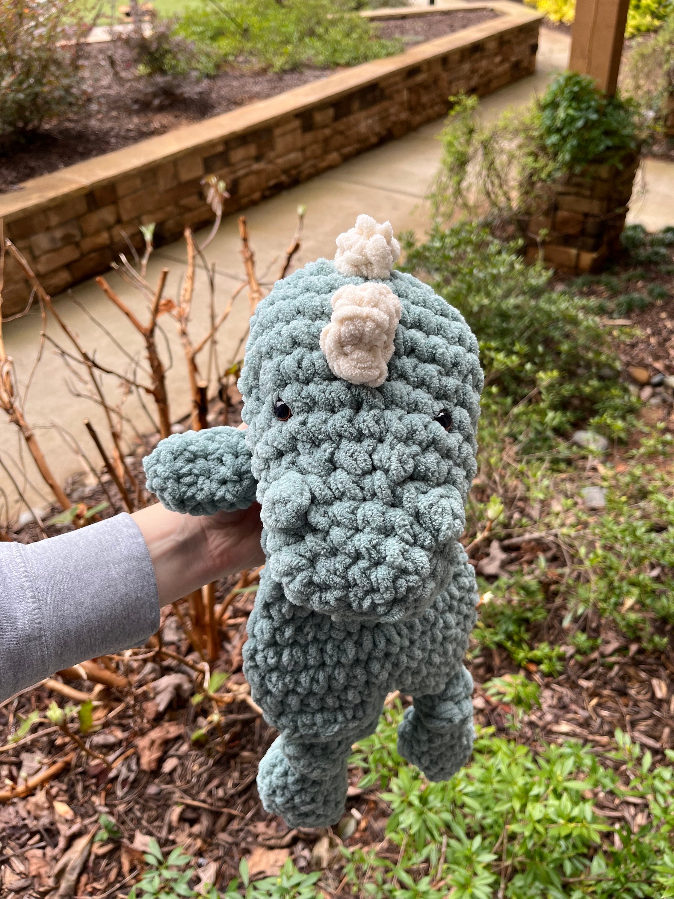 Made to Order - Crochet Dinosaur Lovey, Soft Stuffed Animal for ...